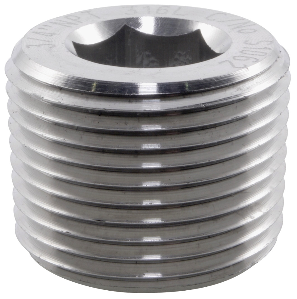 Socket Head Plug BSPT 316 Stainless Steel - NERO Pipeline Connections Ltd