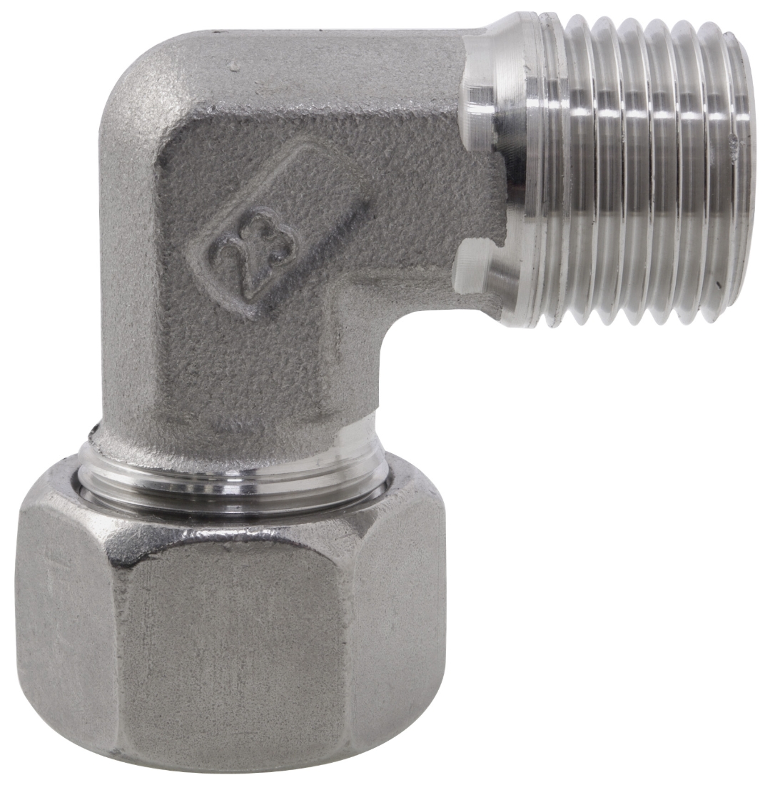 6MM OD X 1/4" NPT MALE ELBOW 316 STAINLESS STEEL SINGLE FERRULE - NERO ...