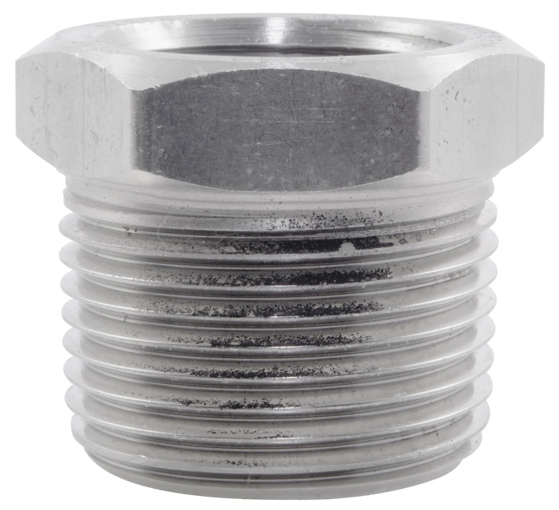 1" X 3/8" BSPT REDUCING BUSH 6000LB MALE/FEMALE 316/L STAINLESS STEEL ...