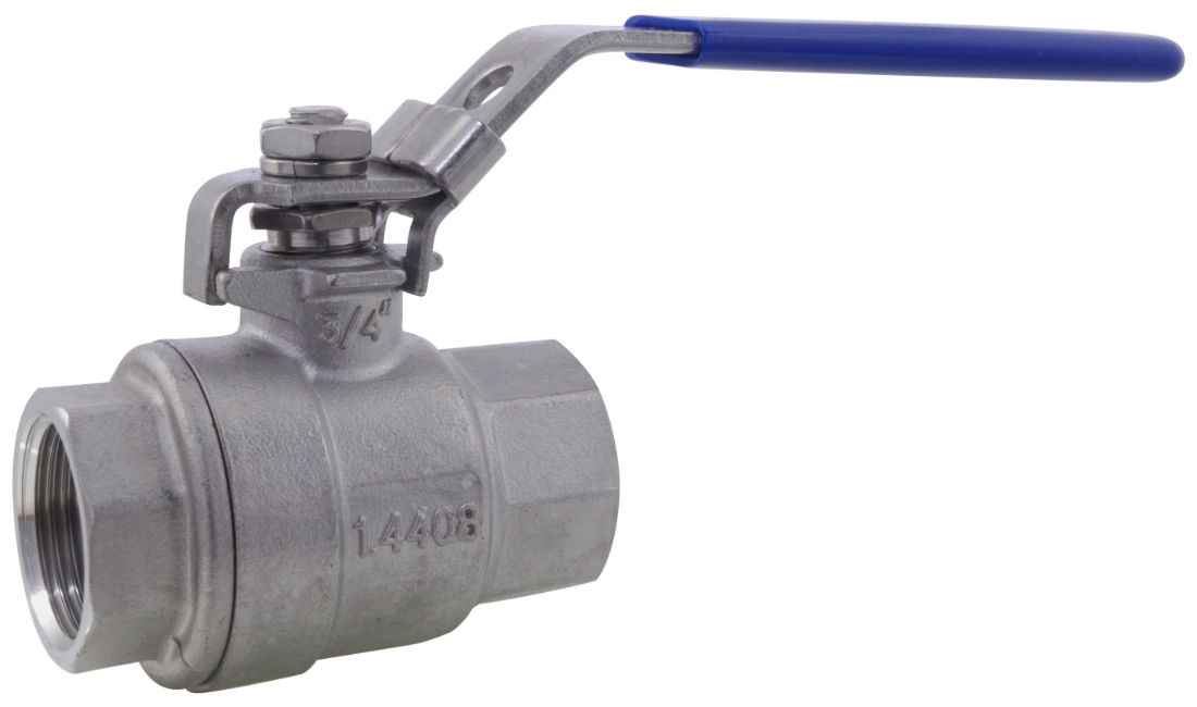 Two Piece Full Bore Ball Valve BSPT 1000PSI 316 Stainless Steel - NERO Pipeline Connections Ltd
